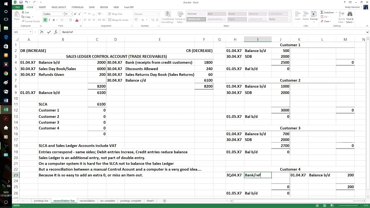 Trade Receivables (SLCA/Debtors) Postings and Reconciliation - YouTube