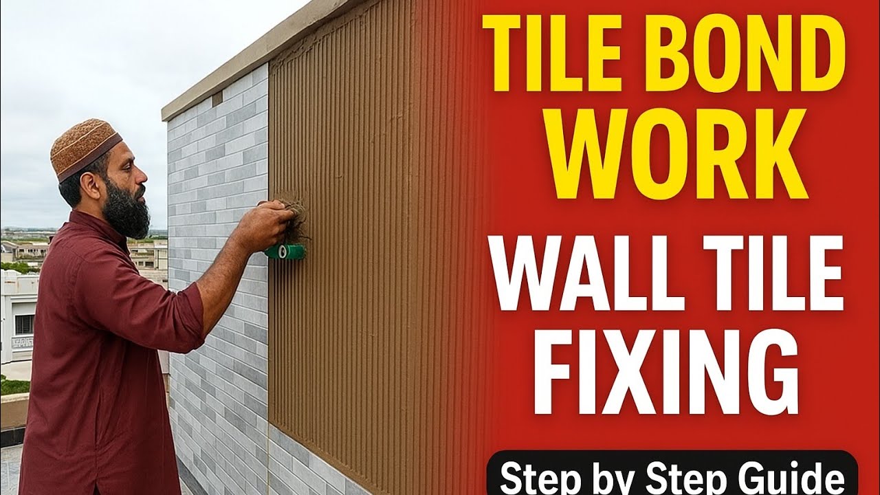 How to Fix Tiles on Wall with Bond | Wall Tile Installation Step by ...