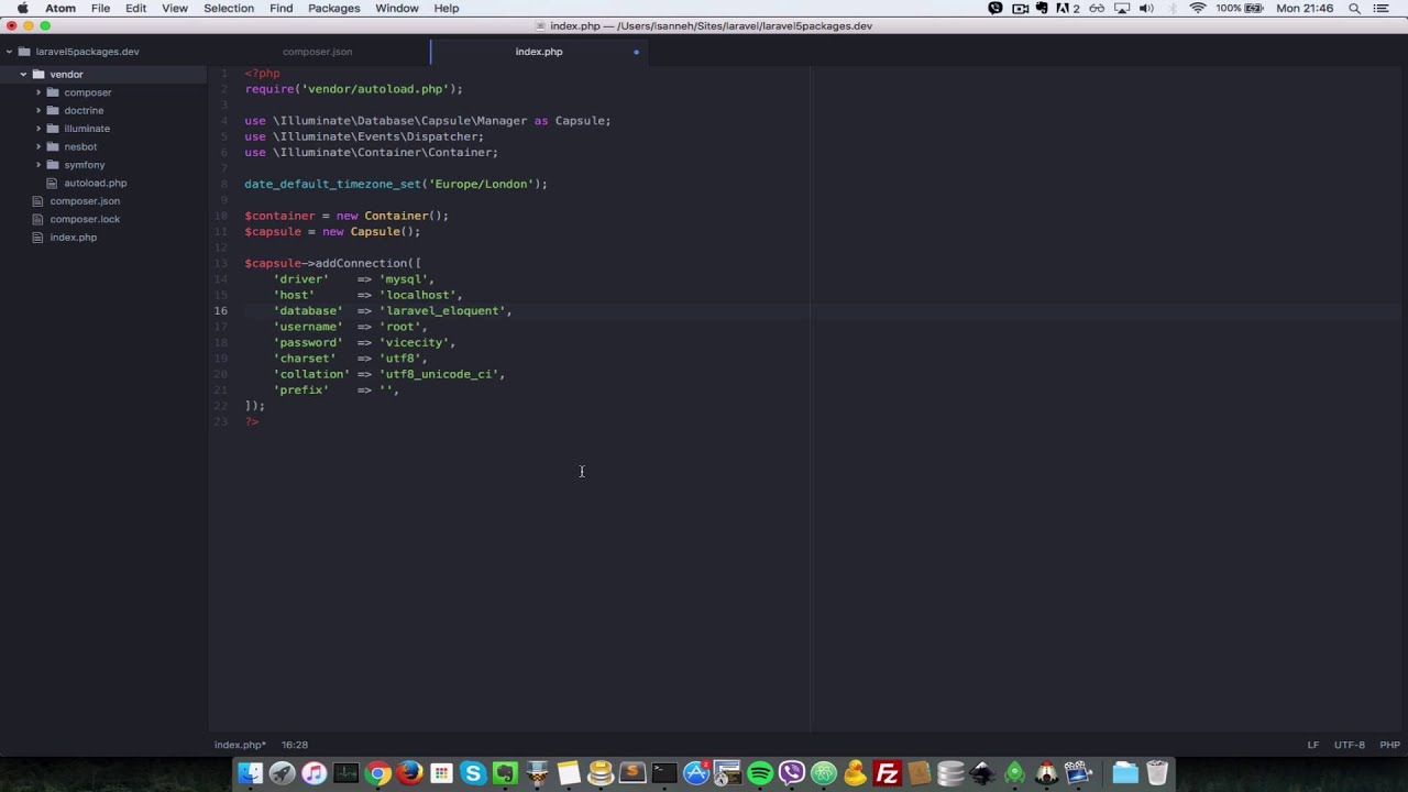 2 Using Laravel 5 Packages Outside Laravel Eloquent Orm B Tutorial Youtube