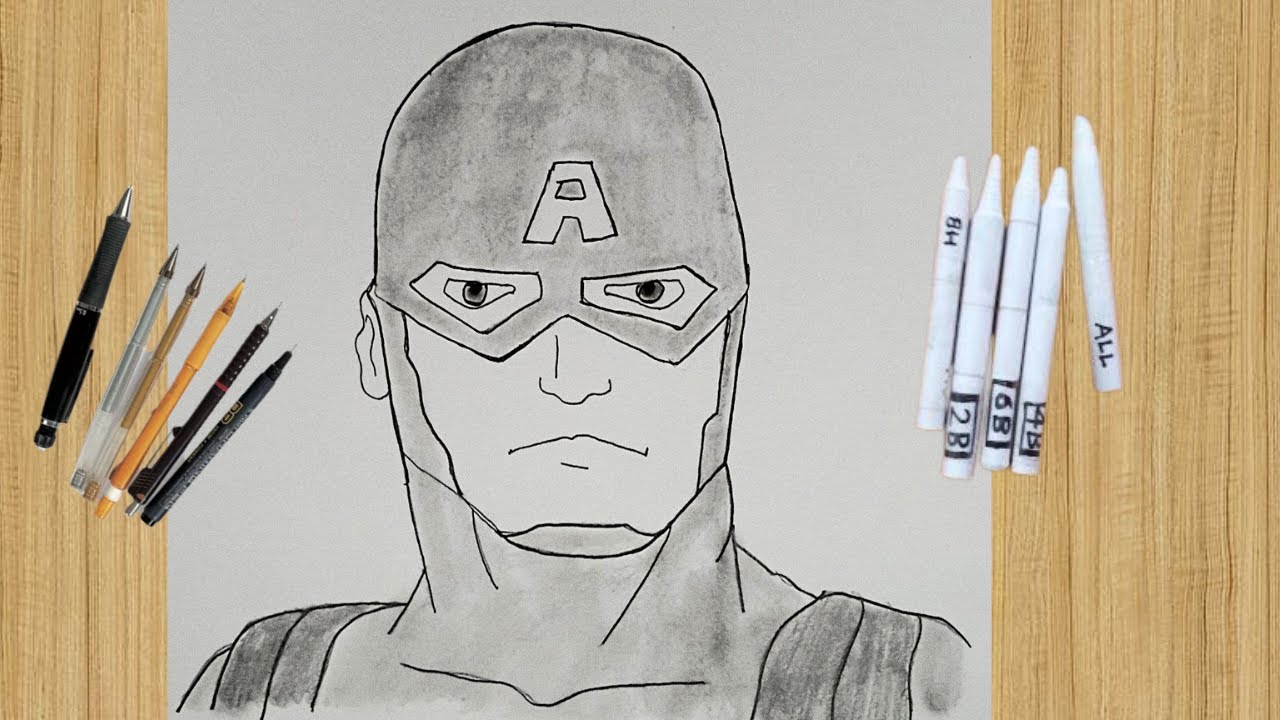 captain america pencil sketch | captain america pencil sketch for kids ...