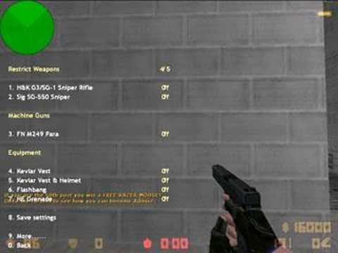 Restrict weapons using amxmodmenu - YouTube