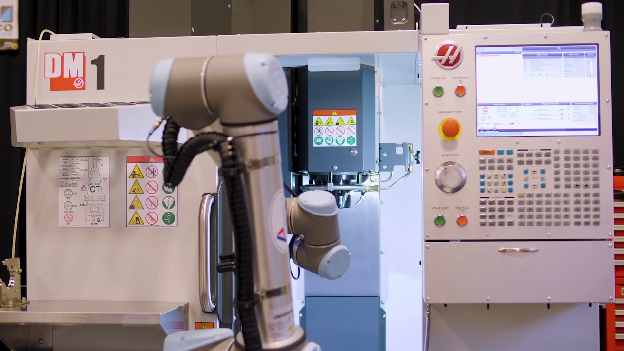 Universal Robots UR10 Haas DM-1 Integration - YouTube