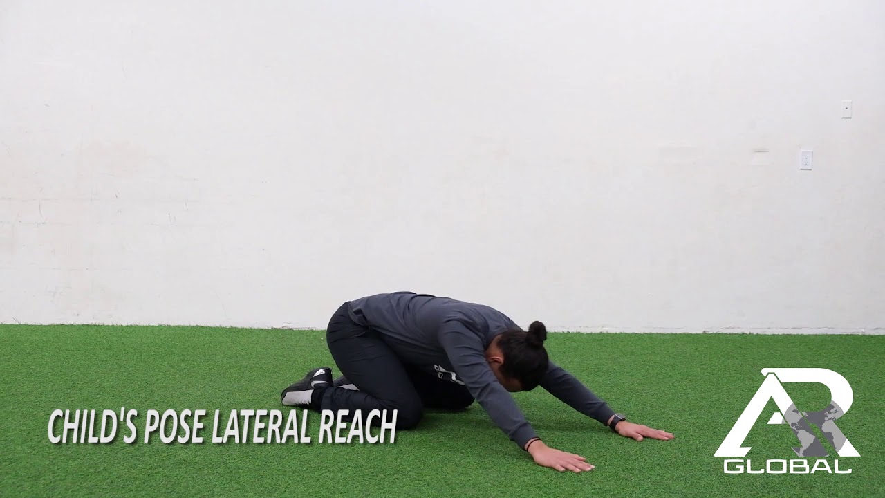 CHILD'S POSE LATERAL REACH - YouTube