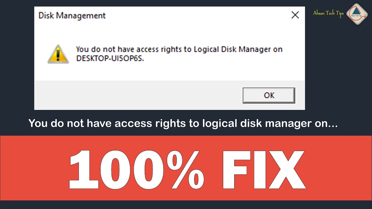 You do not have access rights to Logical Disk Manager on | HDD Can’t ...