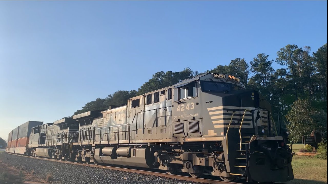 NS 4243 & NS 4499 Power a LONG & Fully Loaded 296 Out of East Spartanburg on the W-Line!! - YouTube