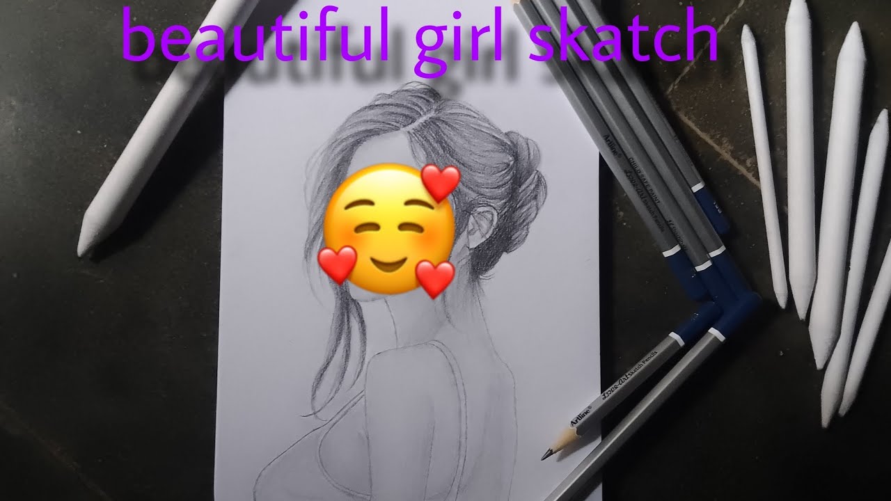 How to draw beautiful girl 😘💕/Sunil art 🎨 beautiful skatch - YouTube