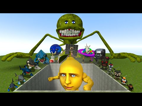 AI Brainrot Memes vs Monmon Lemon Bosses in Giant Pit – Gmod Chaos