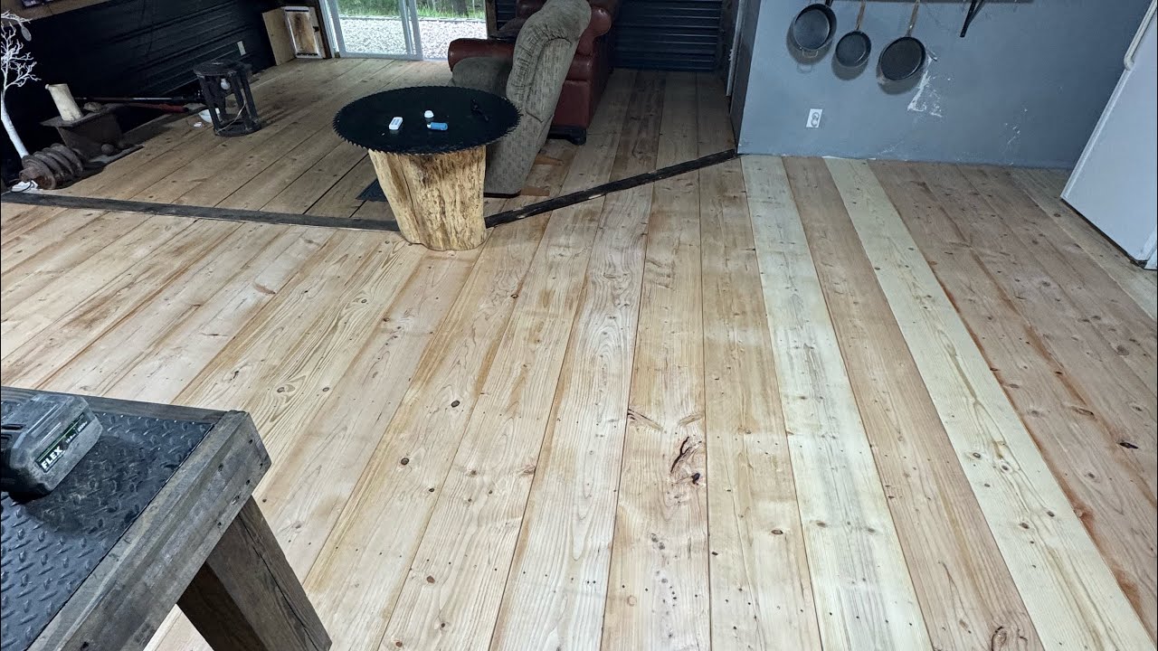 I made my flooring out of 2x12 construction lumber. - YouTube