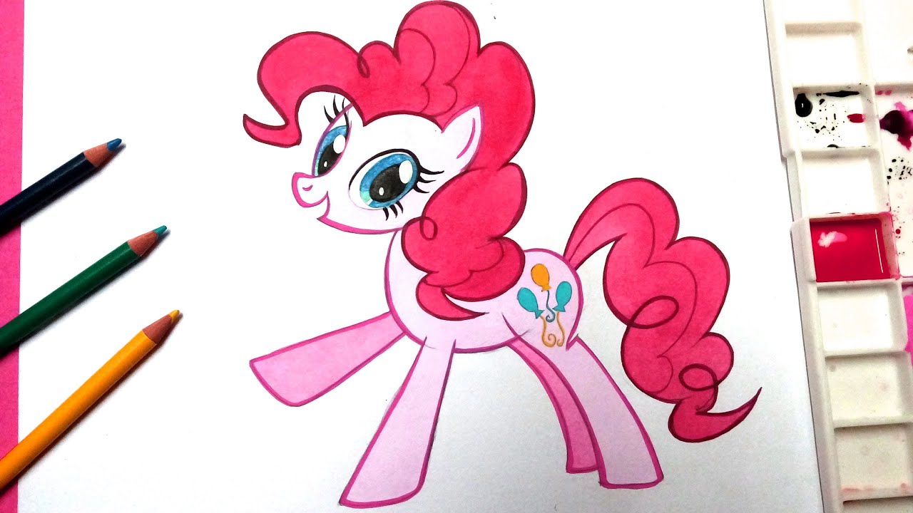how to draw mlp Pinkie Pie step by step - YouTube