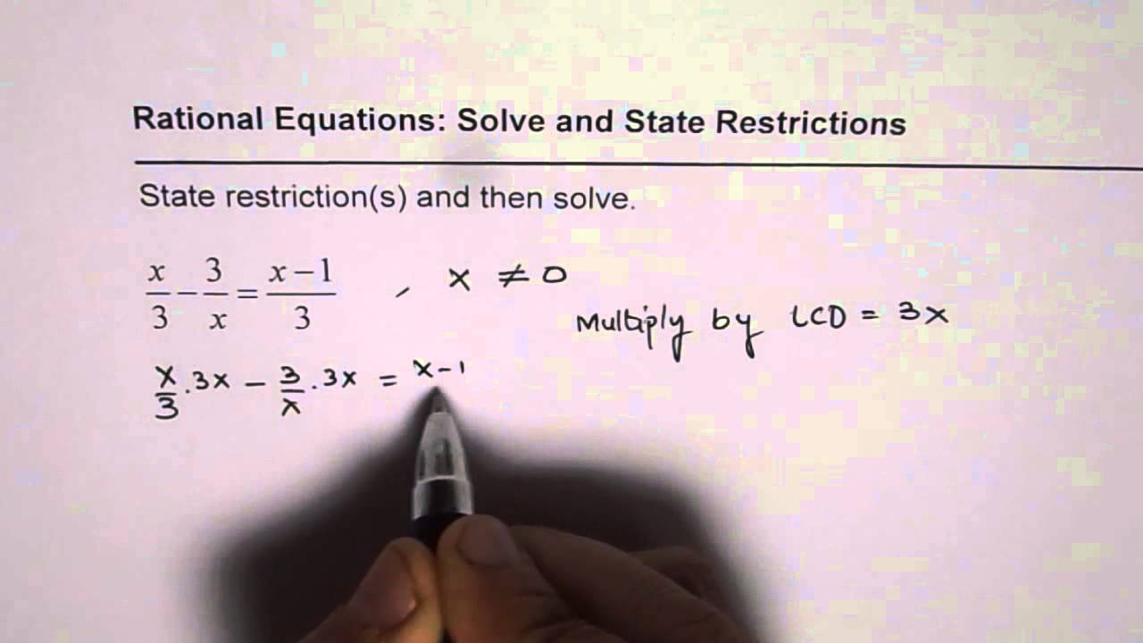 Solve Simple Rational Equation - YouTube