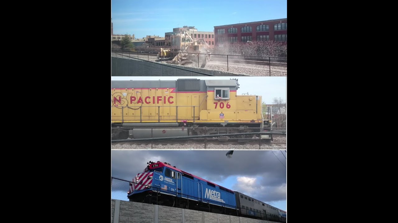 Time Lapse ish UP North Metra Track Install Chicago IL YouTube