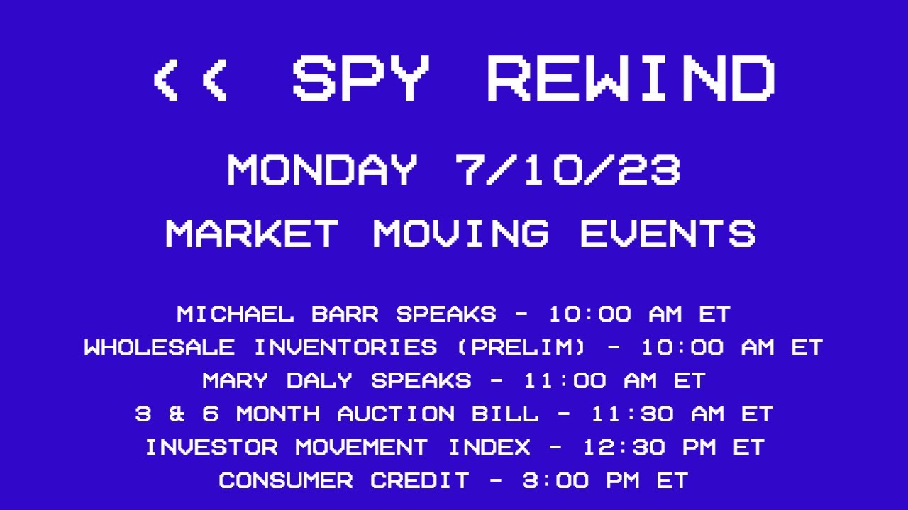 SPY Rewind - 7/10/23 - SPY/SPX/S&P 500 - Time and Sales - Tape - Level ...
