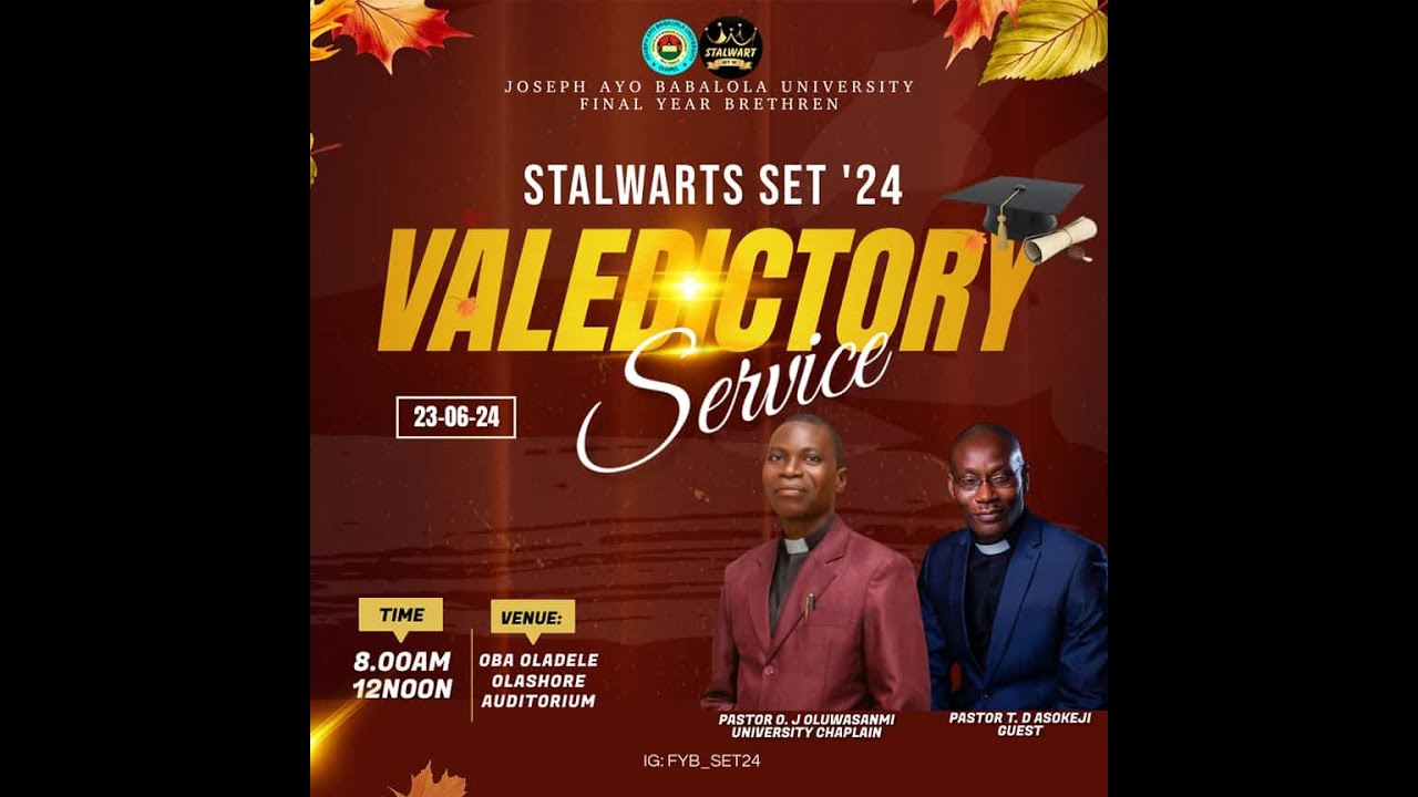 SUNDAY SERVICE || FINAL YEAR BRETHREN VALEDICTORY SERVICE 2024 - YouTube