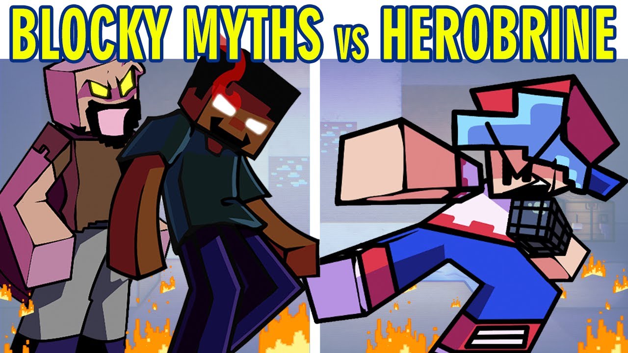 Friday Night Funkin VS Blocky Myths Vs Herobrine x FULL RELEASE WEEK x ...