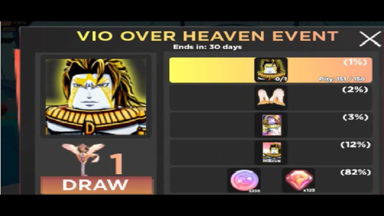 Anime Dimensions Gameplay - Getting Dio Over Heaven with pity - YouTube