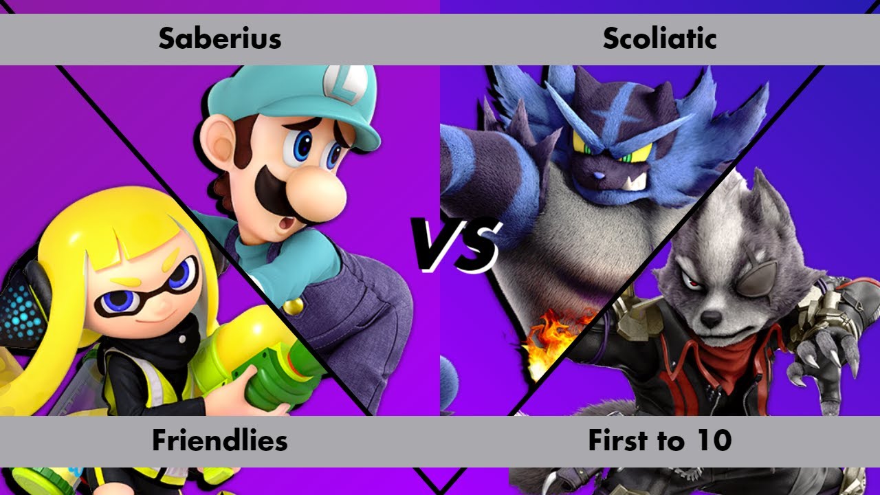 Saberius (Luigi/Inkling/Link) vs Scoliatic (Incineroar/Wolf) First to ...
