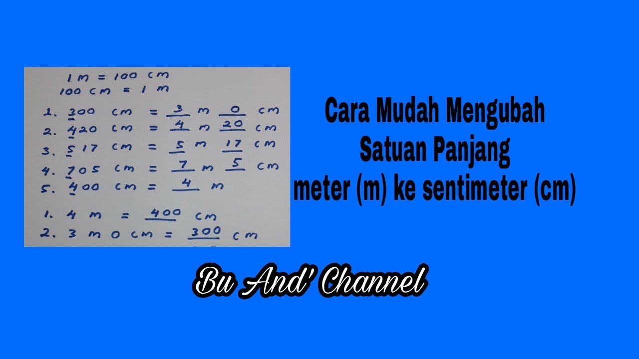 Cara Mudah Ubah Satuan Meter Ke Sentimeter Matematika Kelas 3 SD