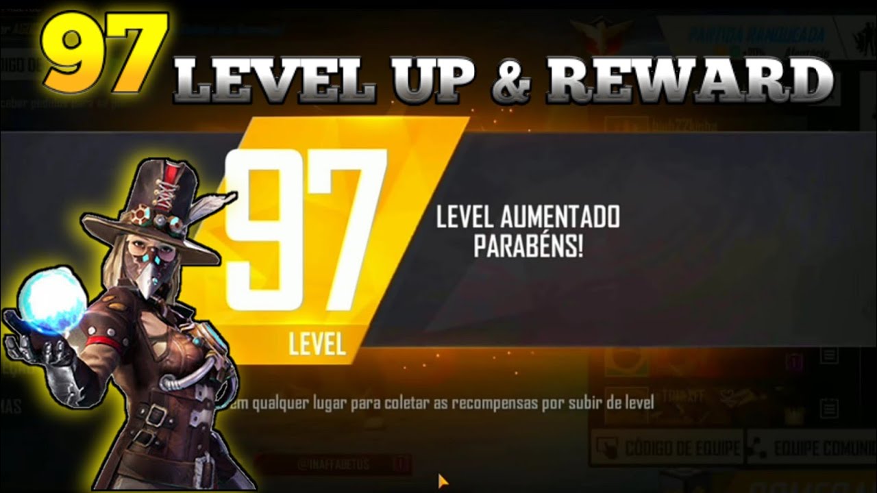FREE FIRE 97 LEVEL UP PLAYER REWARD || FF 97LEVEL UP REWARD || GARENA ...