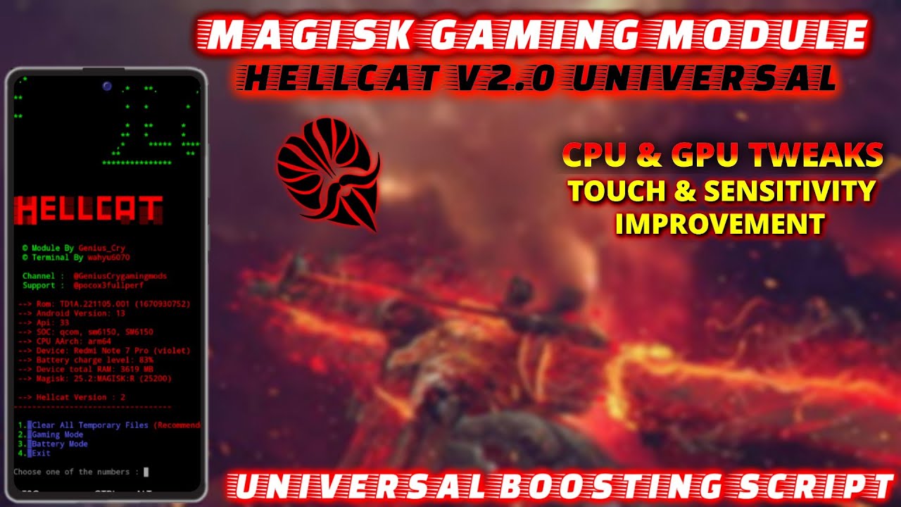 Best Magisk Gaming Module | HELLCAT v2.0 Universal | CPU-GPU Boost ...
