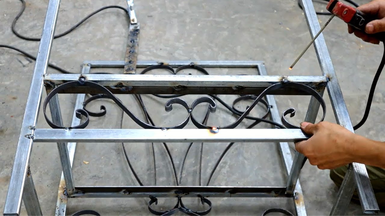 DIY handmade chair from iron and wood easily / Beautiful outdoor single ...