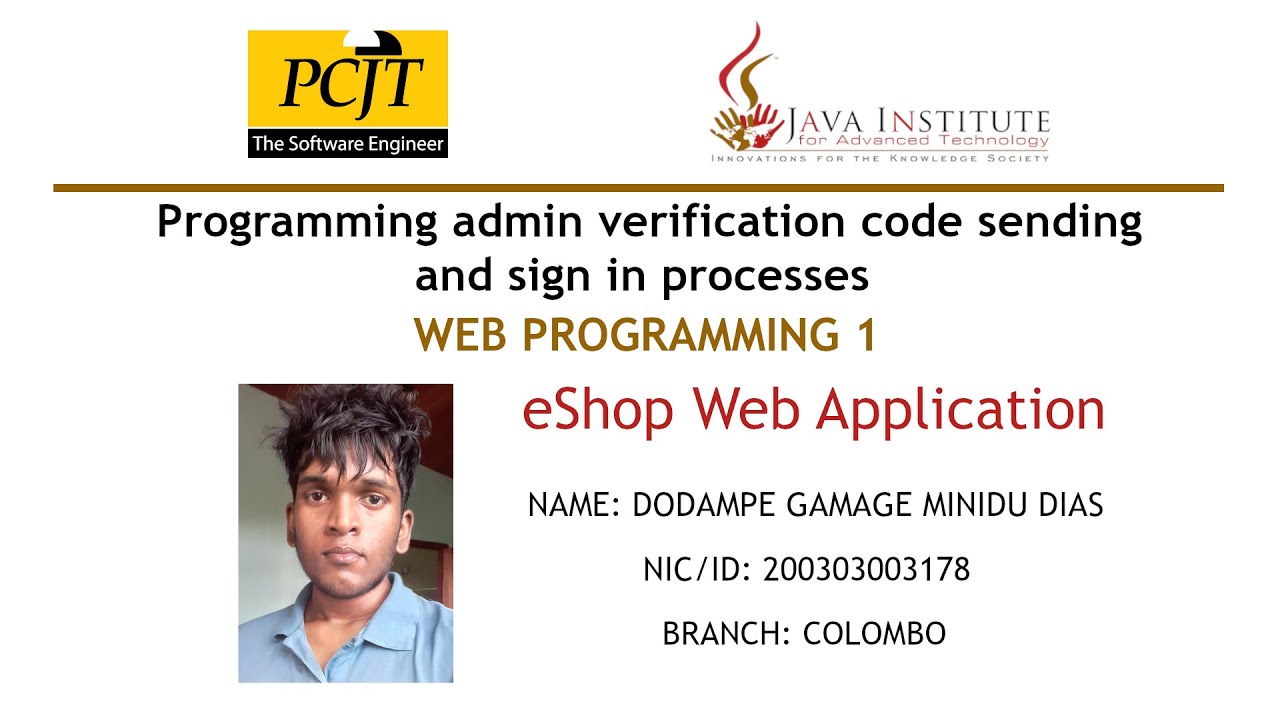 Programming admin verification code sending and sign in processes - eShop WebApp - Web ...