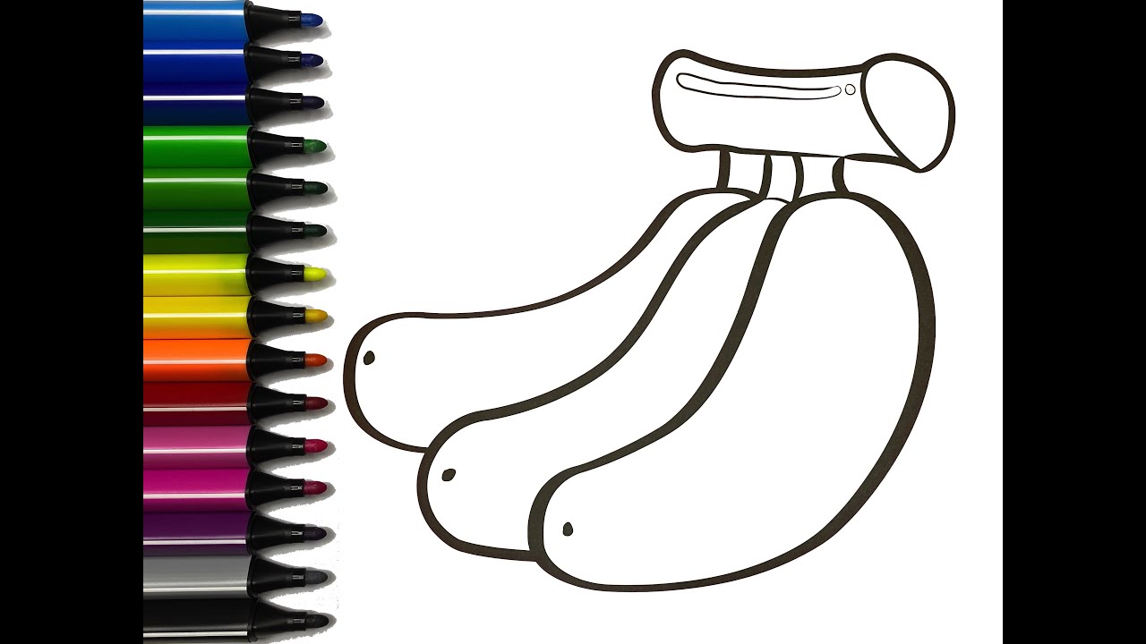 Learn to Draw Banana Easy for Kids | Banana Drawing | Kids Drawing ...