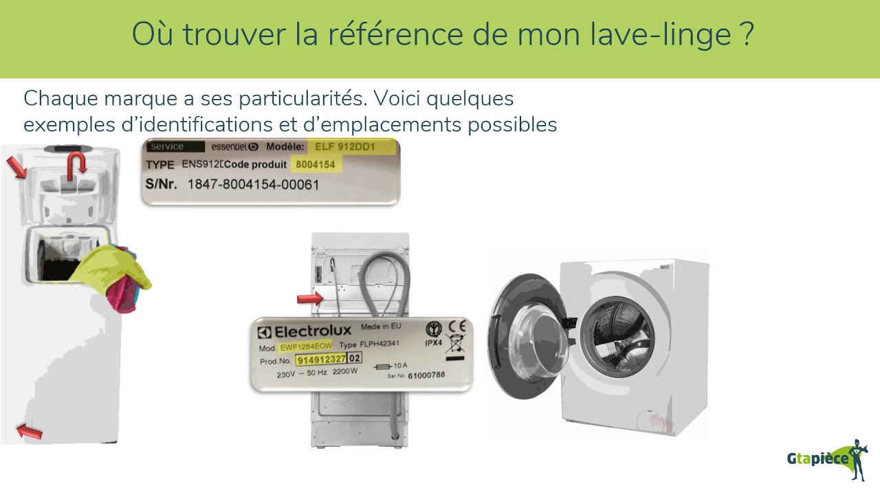 Où trouver la référence de mon lave-linge ? - YouTube