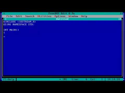 FreeDOS EDIT.COM - YouTube