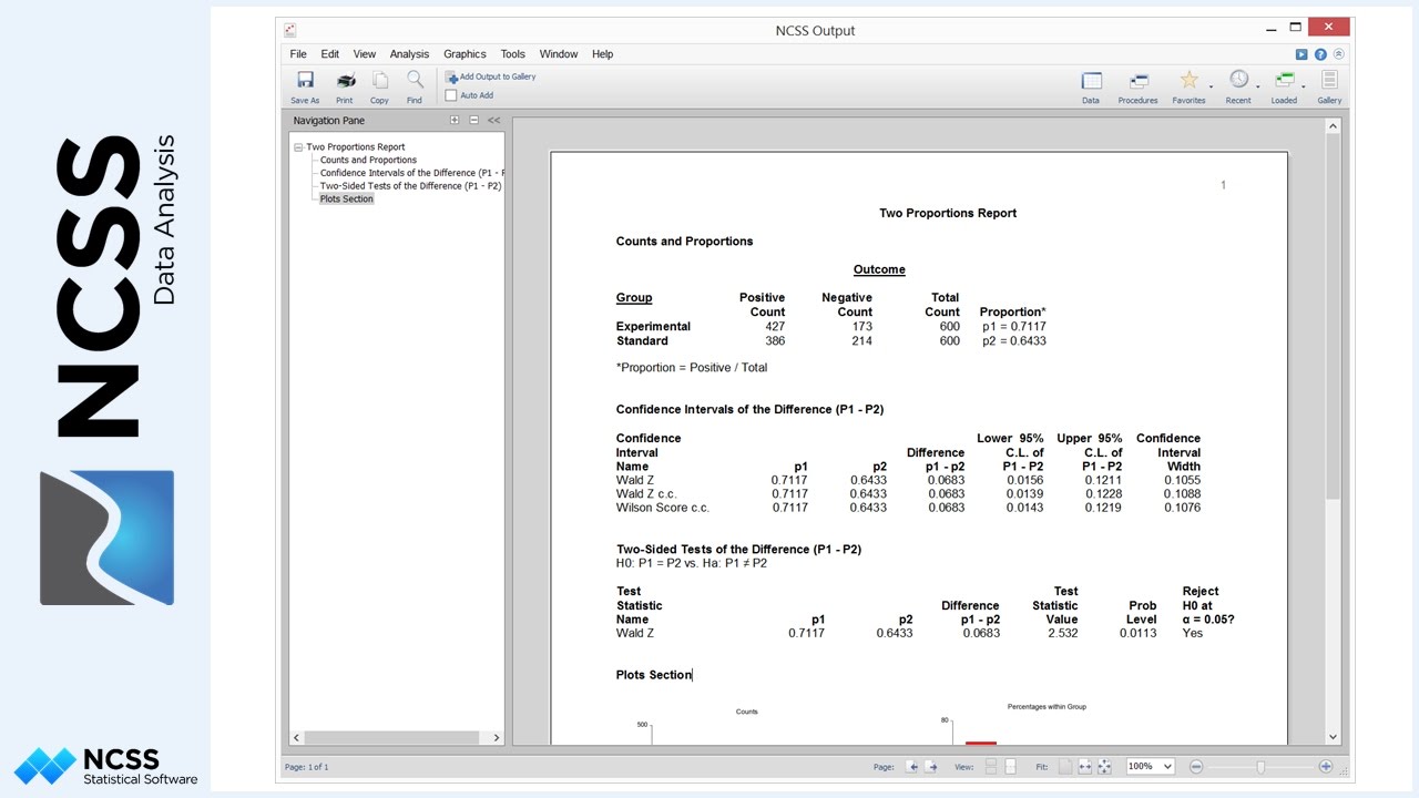 Comparing Two Proportions in NCSS - YouTube