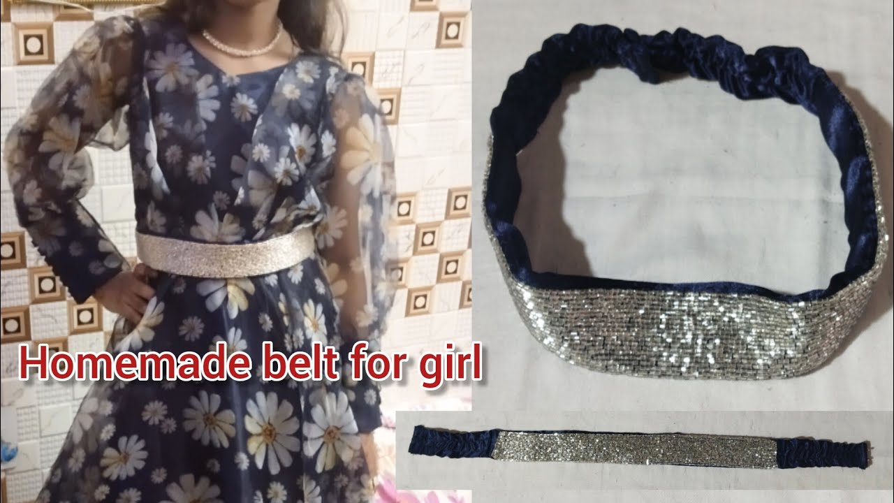 How to make Home made belt for gown and Frock | घर पर ही आसानी से बेल्ट ...