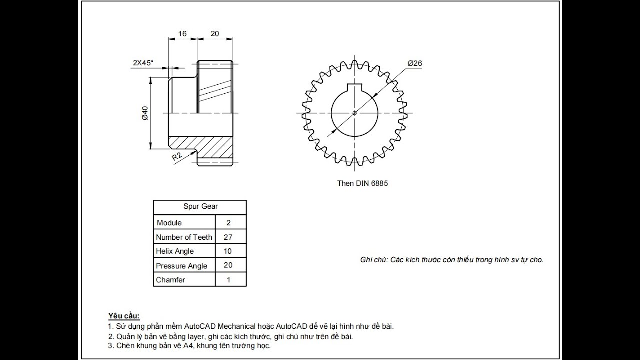 Hướng dẫn vẽ bánh răng nhanh bằng Autocad Mechanical 2018 - YouTube