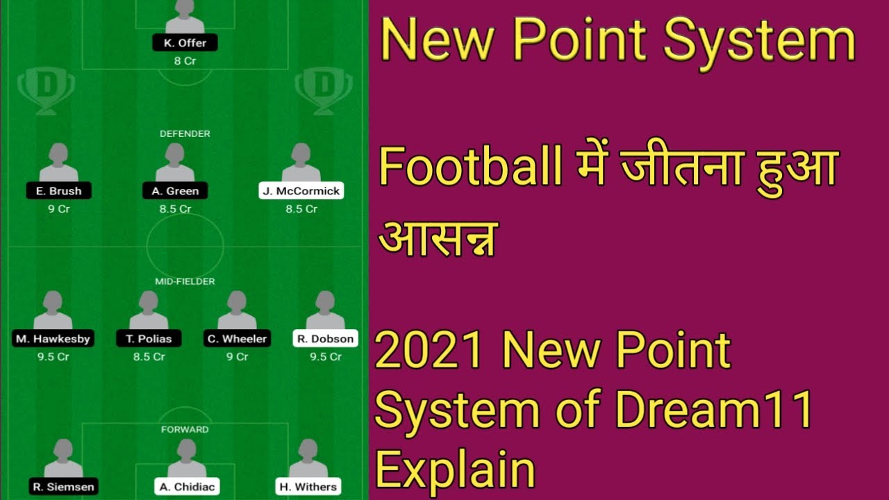 Dream11 football new points system | Football New Point System ...