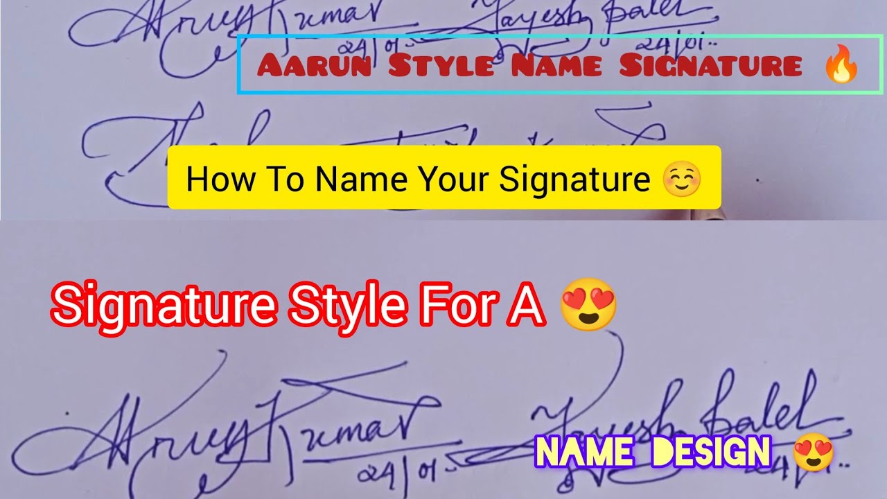 A Alphabet Name Signature🔥| How To Name Your Signature 😍|Art Design ...