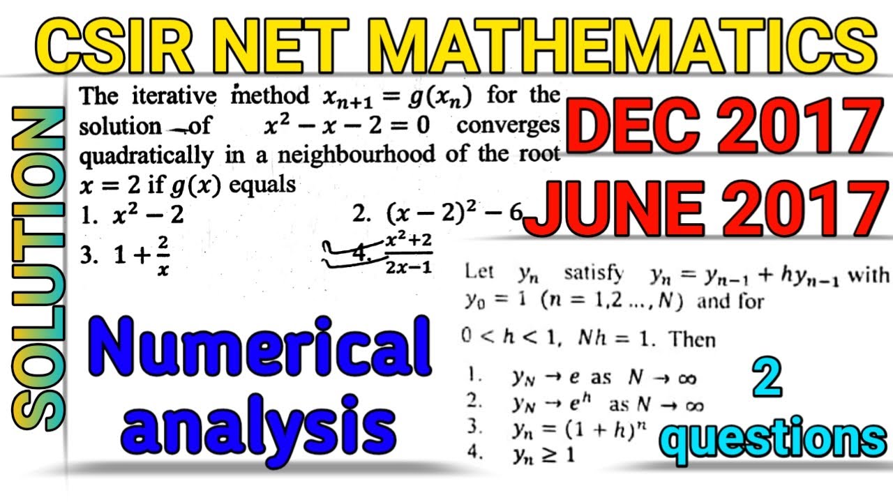 Csir Net Mathematics June 2017 Dec 2017 Numerical Analysis Solution Youtube