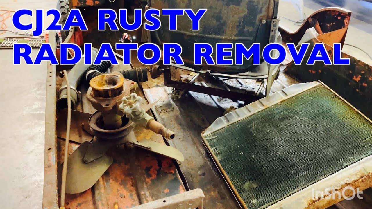 1946 CJ2A Rusty Radiator Removal - YouTube