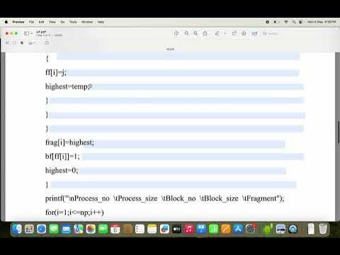 OS Lab || C Program to implement Worst Fit Memory Allocation Technique || Operating Systems Lab ...