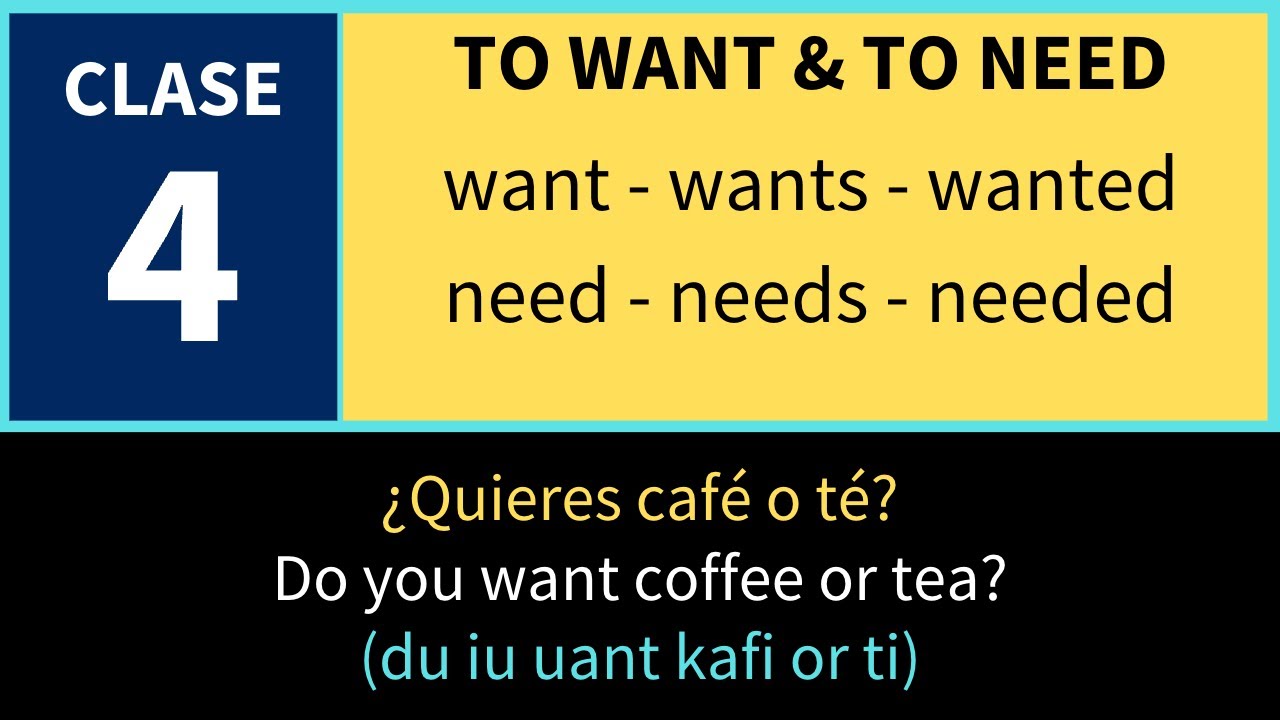 VIDEO 4: Verbos TO WANT & TO NEED - YouTube