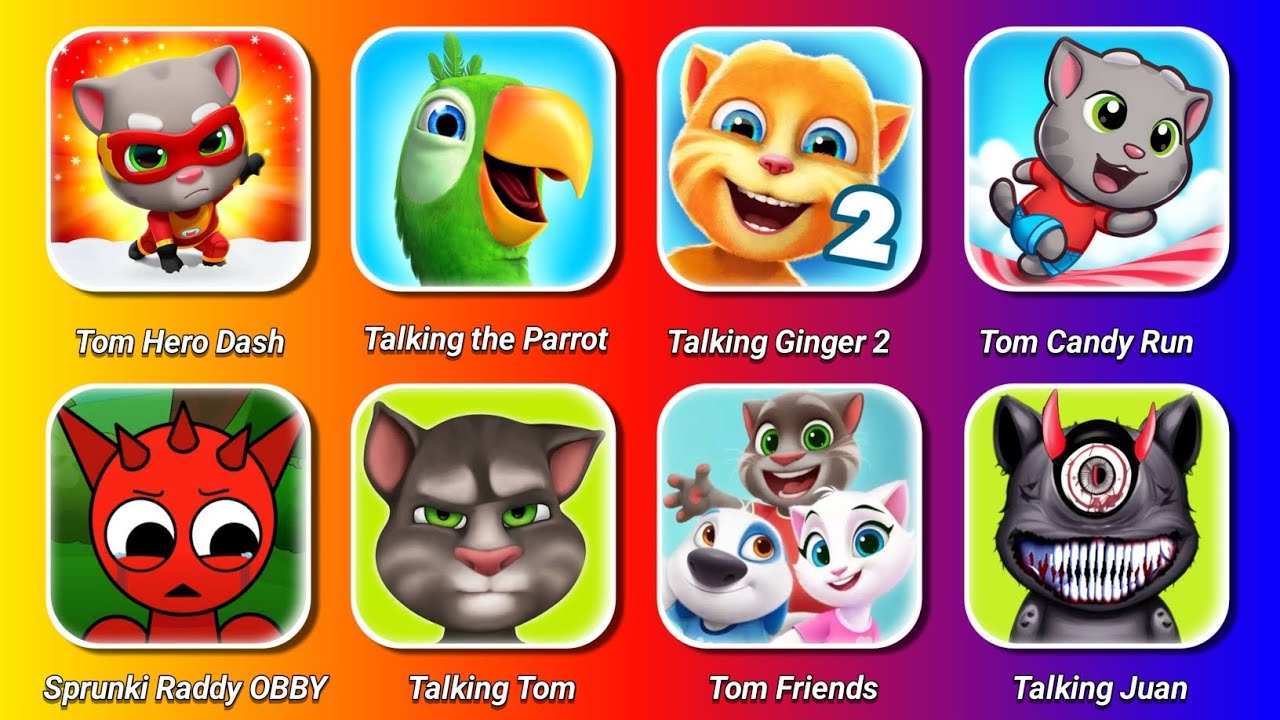 Talking Tom,Talking The Parrot,Talking Ginger,Talking Tom Plays Raddy ...