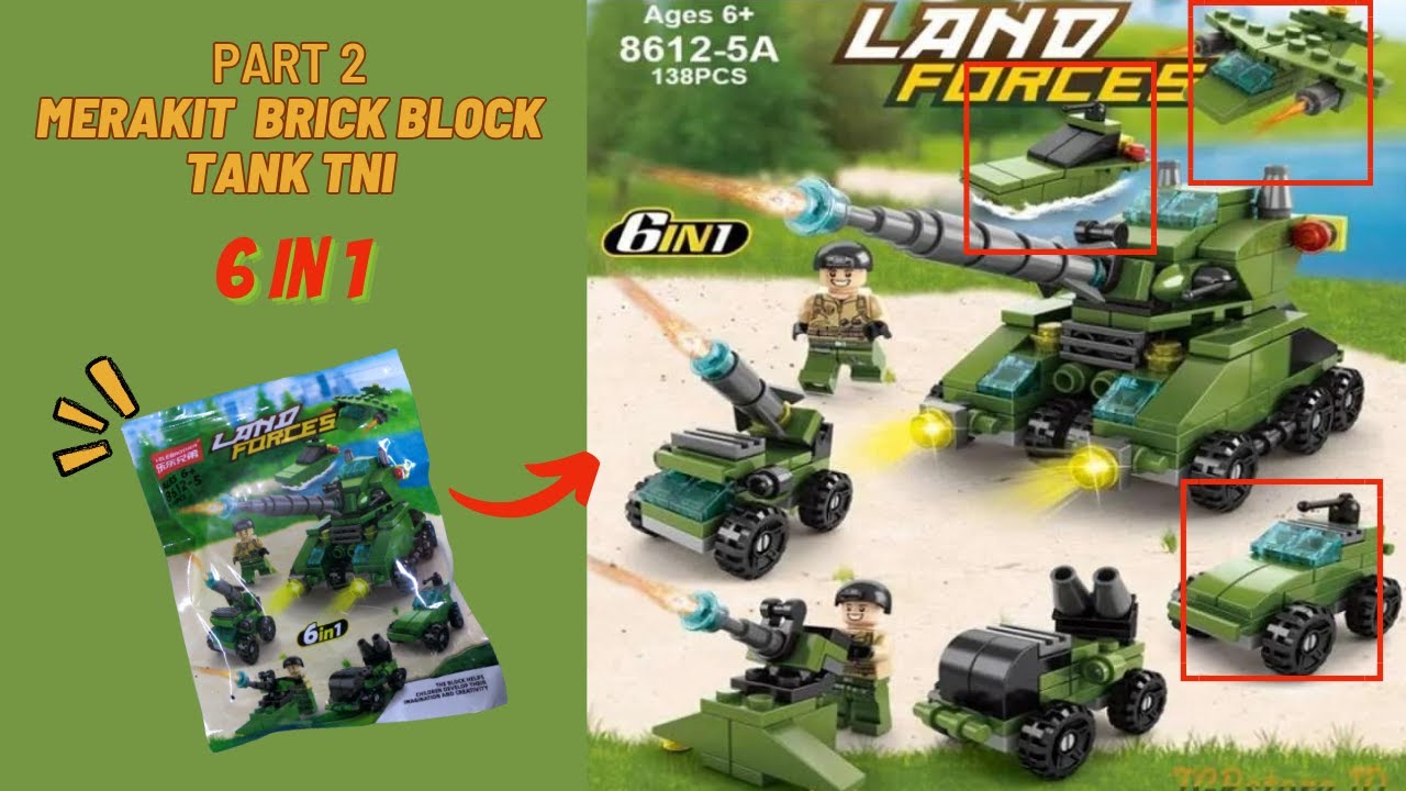PART 2 Merakit unofficial LEGO TANK TNI 6 in 1 || Bikin ketagihan 😱|| # ...