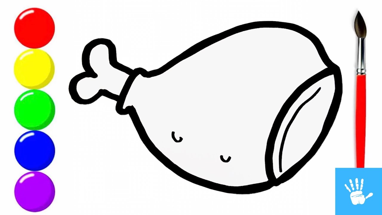 How To Draw Ham for Children | Bolalar uchun jambon rasm chizish ...