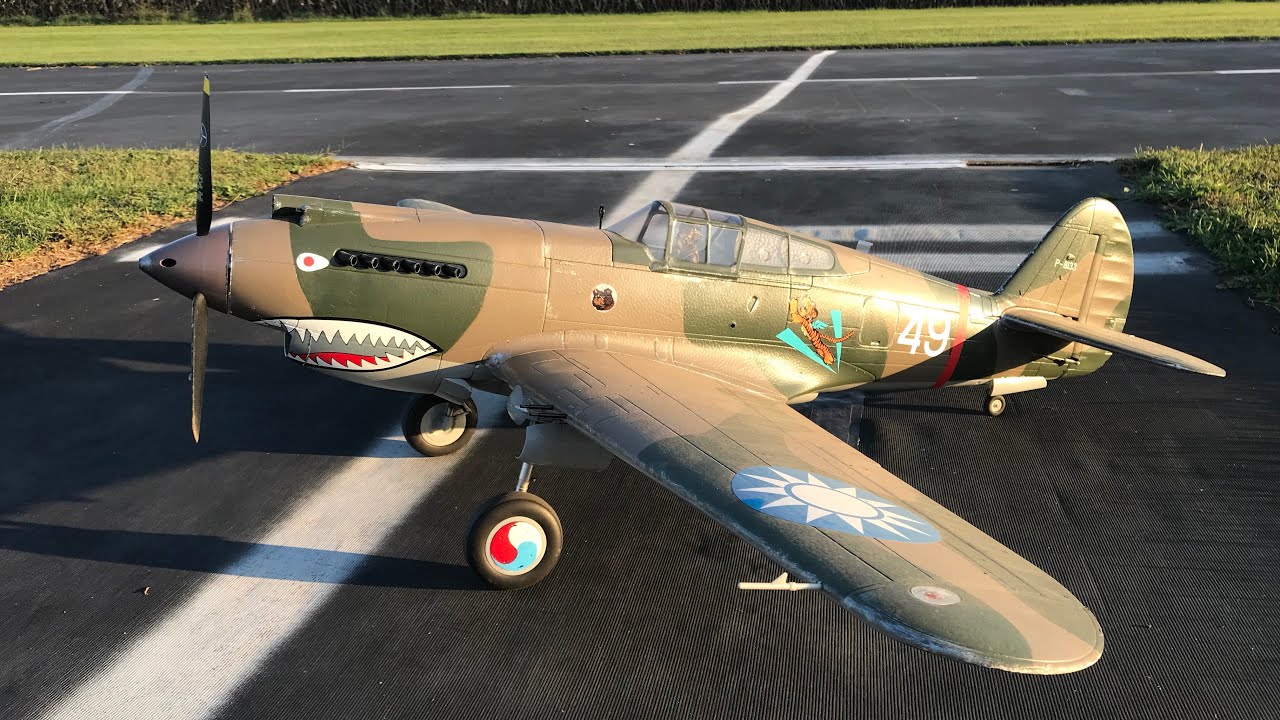 FMS P-40B 1400mm Flying Tiger Mosquito Coast Ops - YouTube