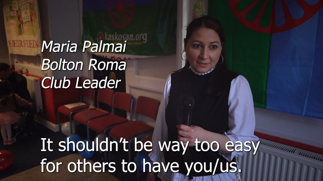 Maria Palmai, Bolton Roma club leader of KaskoSan, addressing Roma ...
