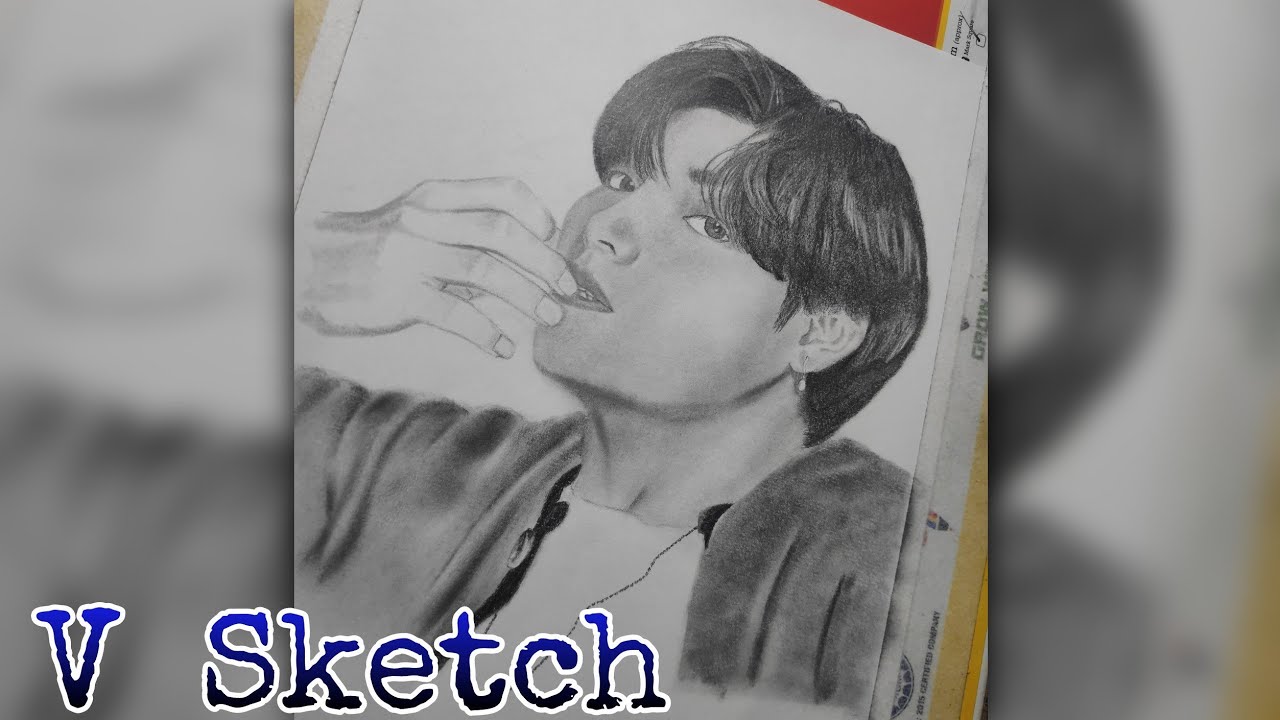 Drawing sketch of V of BTS|| K-POP|| Kim Taehyung - YouTube
