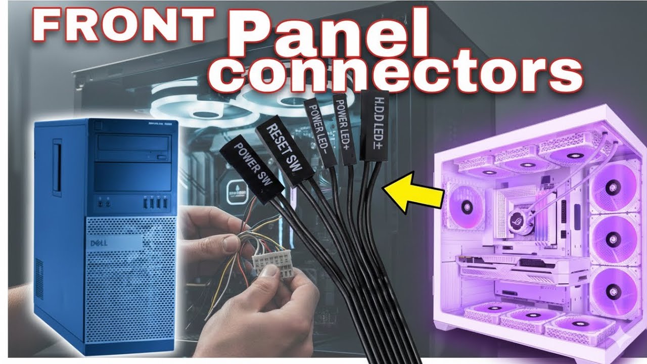 Front Panel Connectors in 5 minutes | Beginner PC Build case swap Guide ...