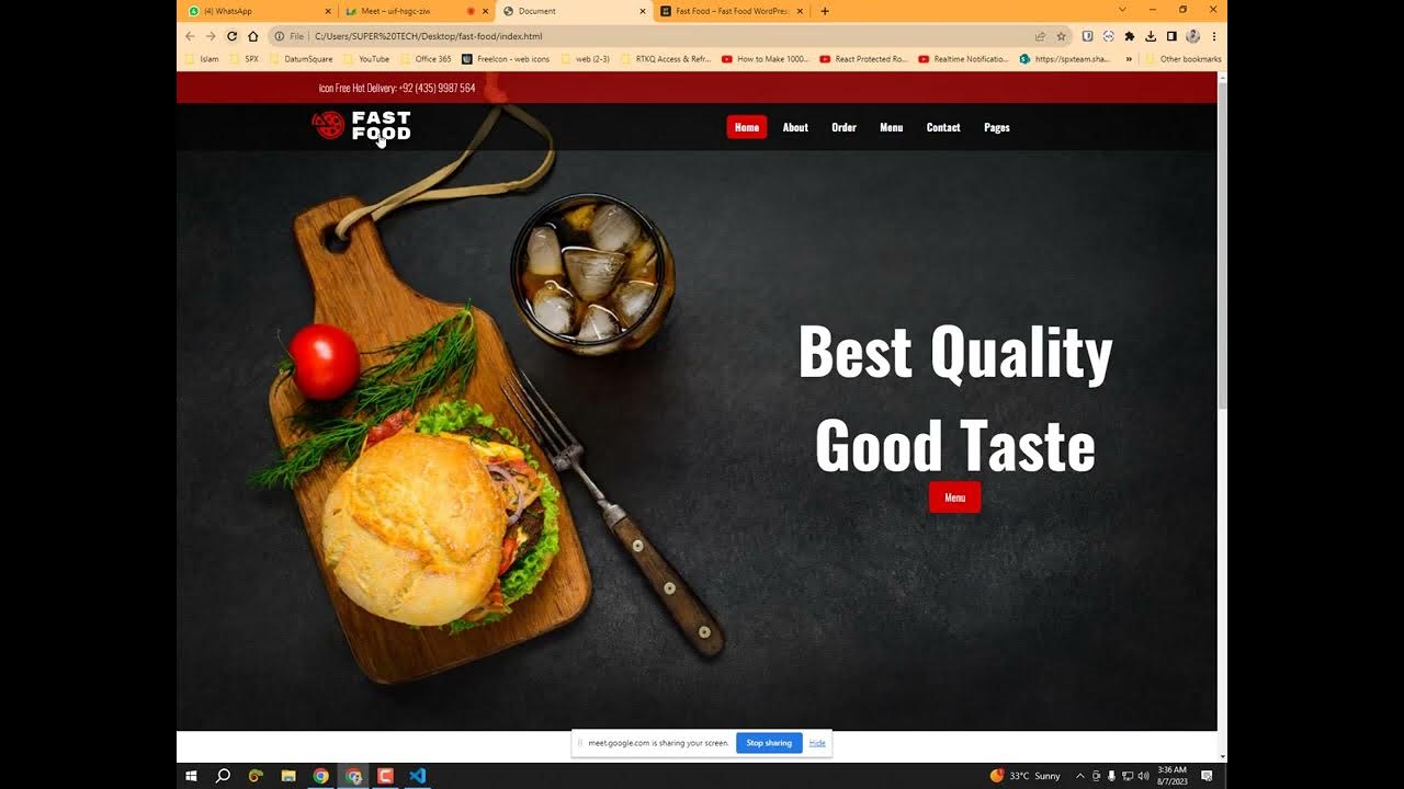Designing a Fast Food Website Using HTML and CSS - Part 6 - YouTube