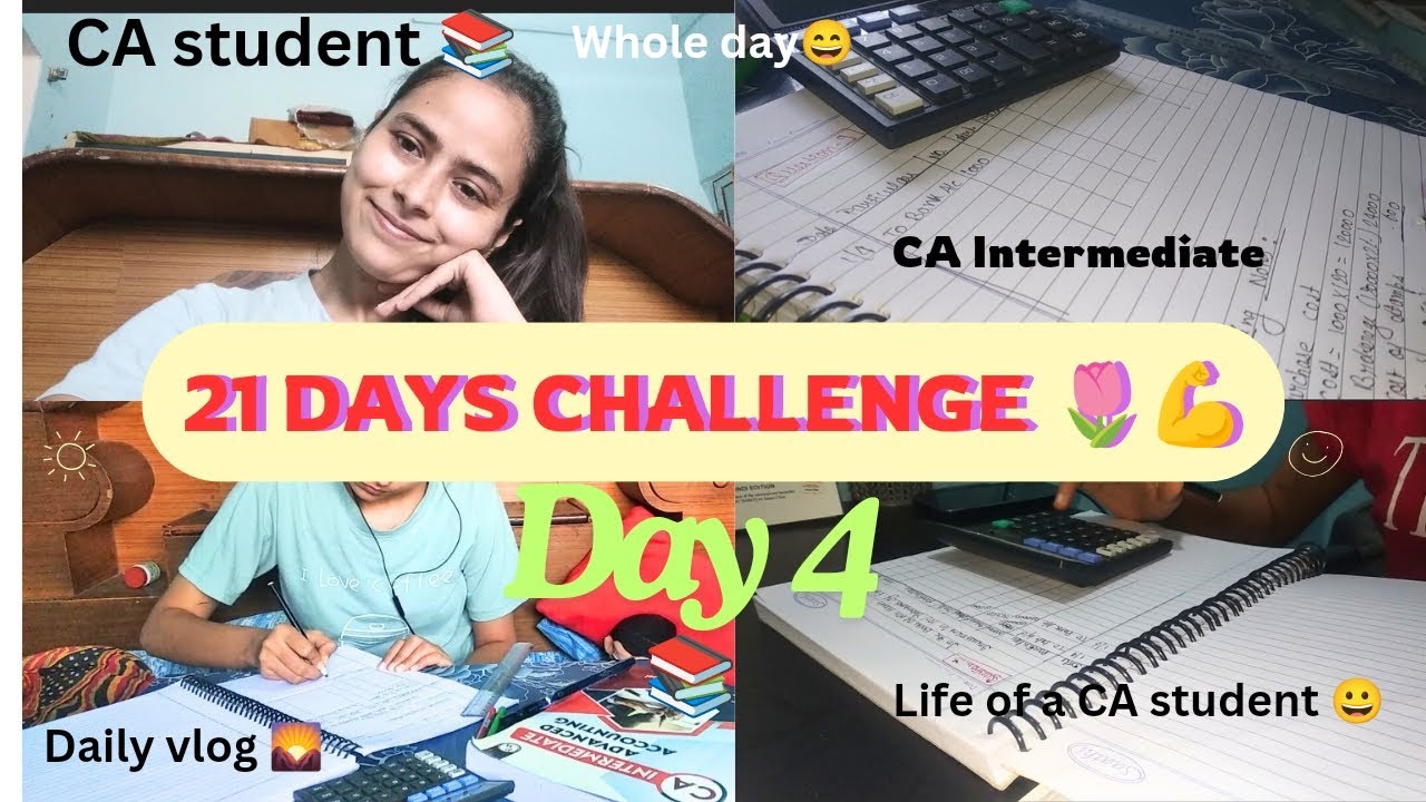 *🌷21 days study challange📚| Day 4🌄| A day in life of CA Intermediate ...