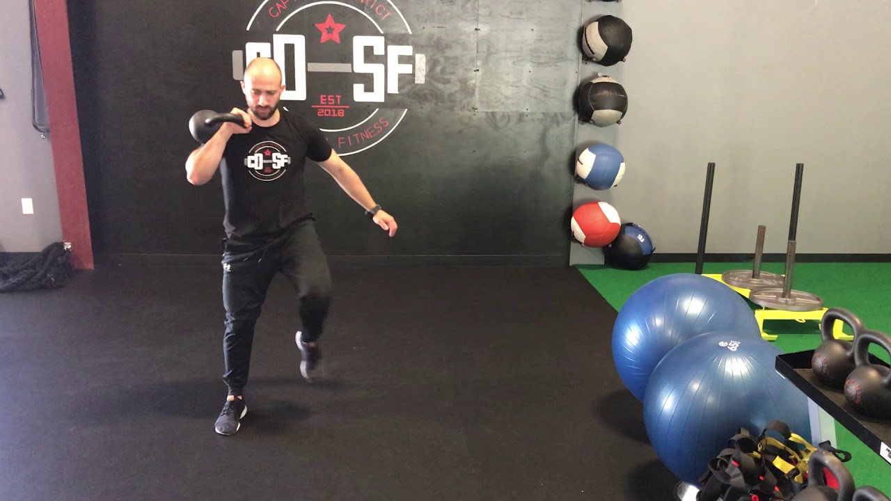 Offset KB Lateral Lunge w/ Knee Drive - YouTube