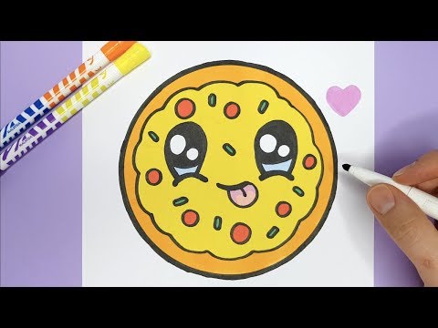 Kawaii PIZZA zeichnen und malen - Kawaii Bilder - Von Rizzo Chris