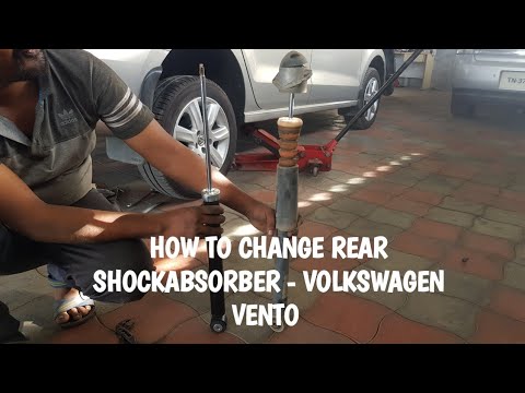 How to CHANGE shock absorber in Volkswagen VENTO # Volkswagen VENTO ...