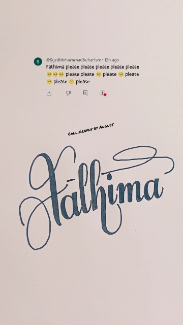 Fathima... #calligraphy #shorts #ytshorts - YouTube